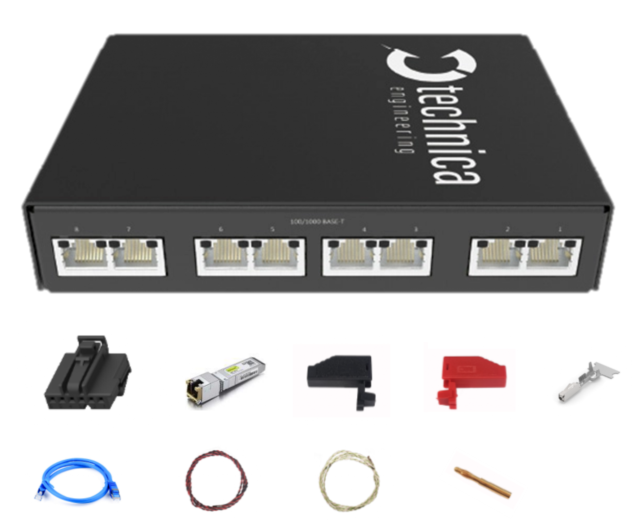千兆车载以太网交换机 EES RJ-45 连接器 - 虹科智能互联